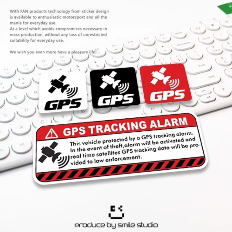 GPS 추적 알람 스티커 경고 데칼 반사 비닐 자동차 스타일링 추적 시스템 스티커, 스쿠터, 오토바이