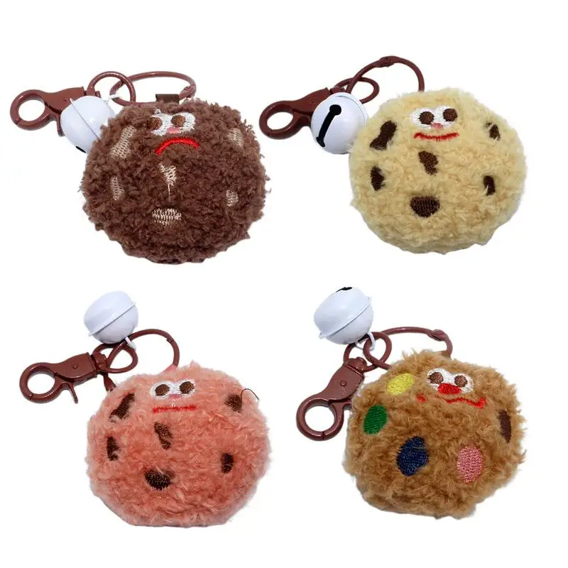 Cookie Keychain Pendant Charm Cookie Keyring Plush Ornament Cookie ...