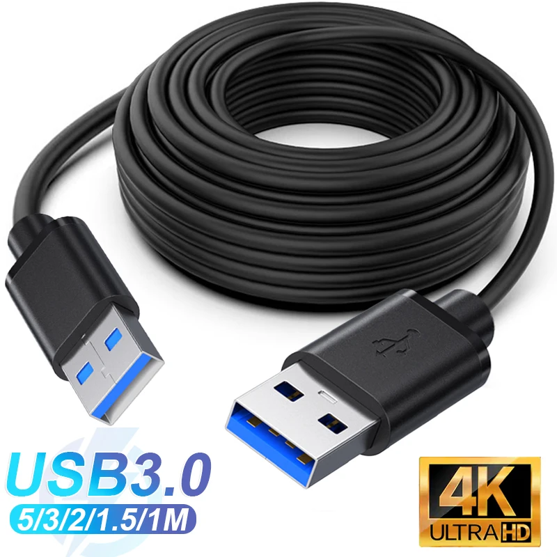 Cables-de-datos-Extra-largos-USB-macho-a-USB-macho-cable-de-carga-de ...