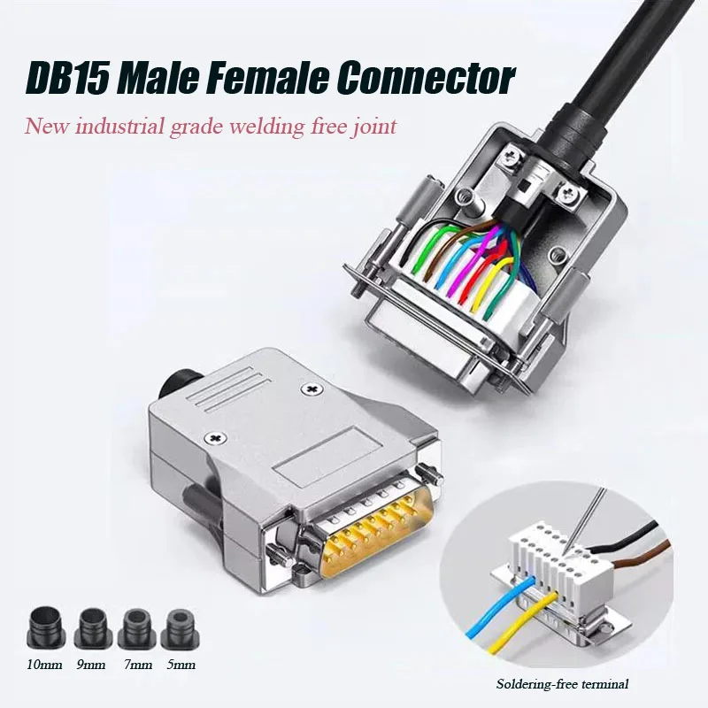 DB15-Solderless-Male-Female-Connector-Industrial-Thin-Version-15-Pin ...