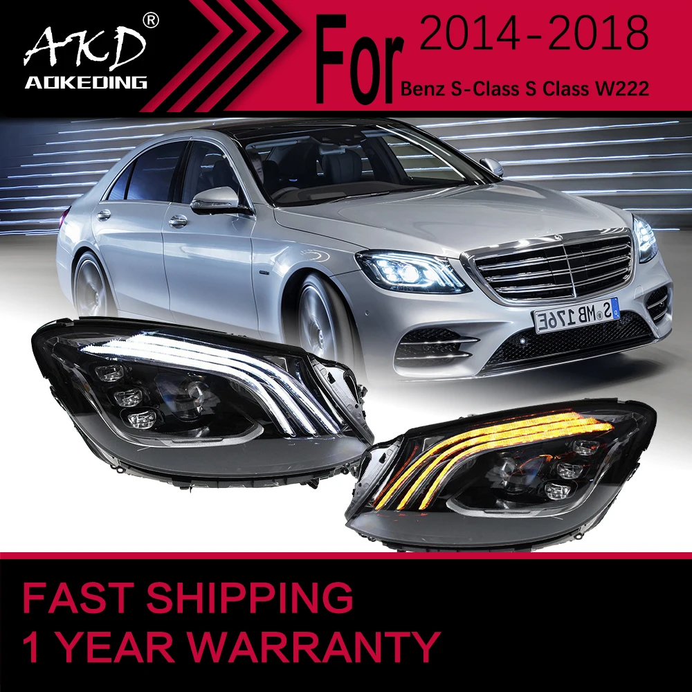 Car-Lights-for-Benz-W222-LED-Headlight-2014-2018-S300-S350-S450-S500 ...