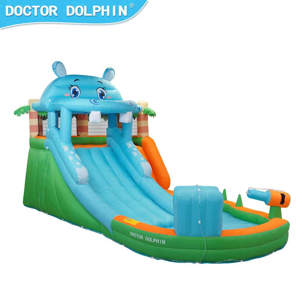 Doctor Dolphin Inflatable Water Slide With Water Spray GUN Bouncy House ...