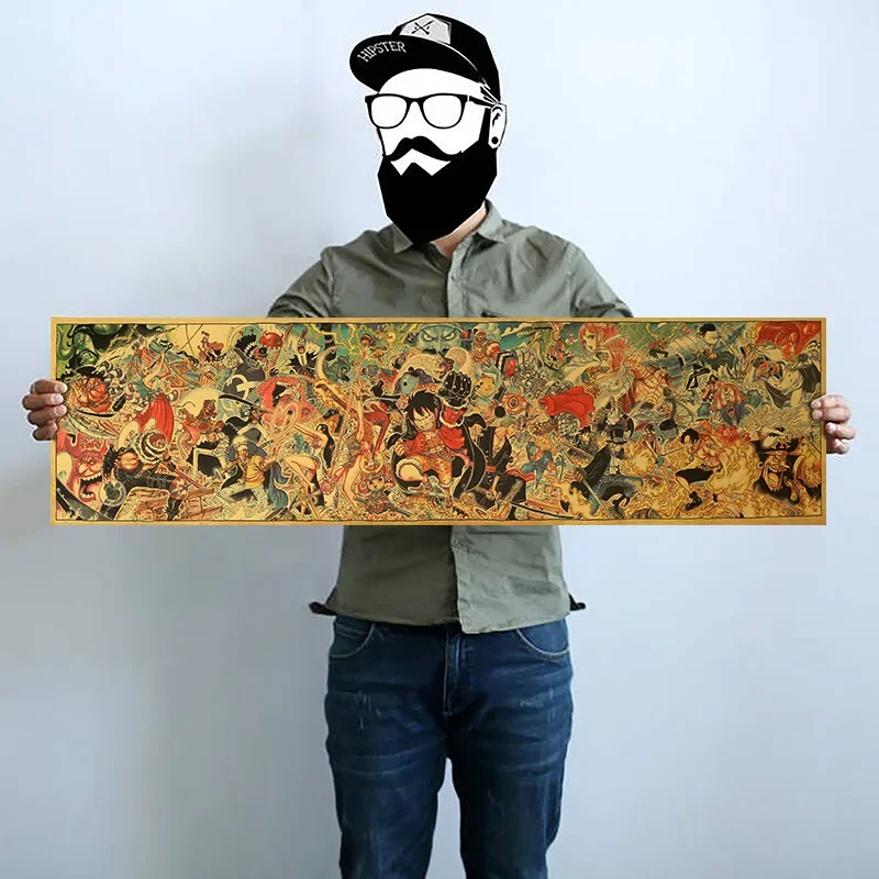 Newest-One-Piece-Action-Figure-Poster-Craft-Print-Wall-Sticker-Vintage ...