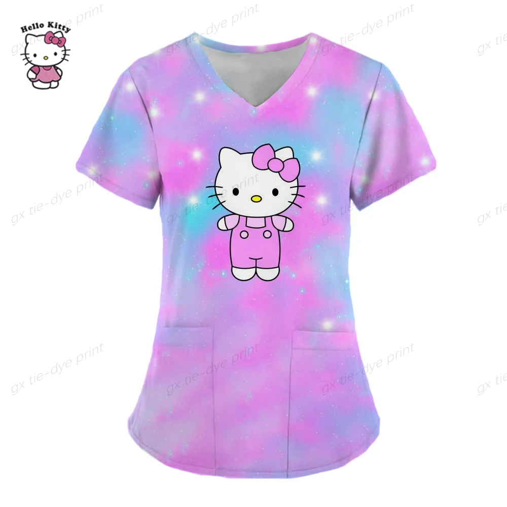 Uniforme de Hello Kitty para mujer, camisa de trabajo de enfermera con ...