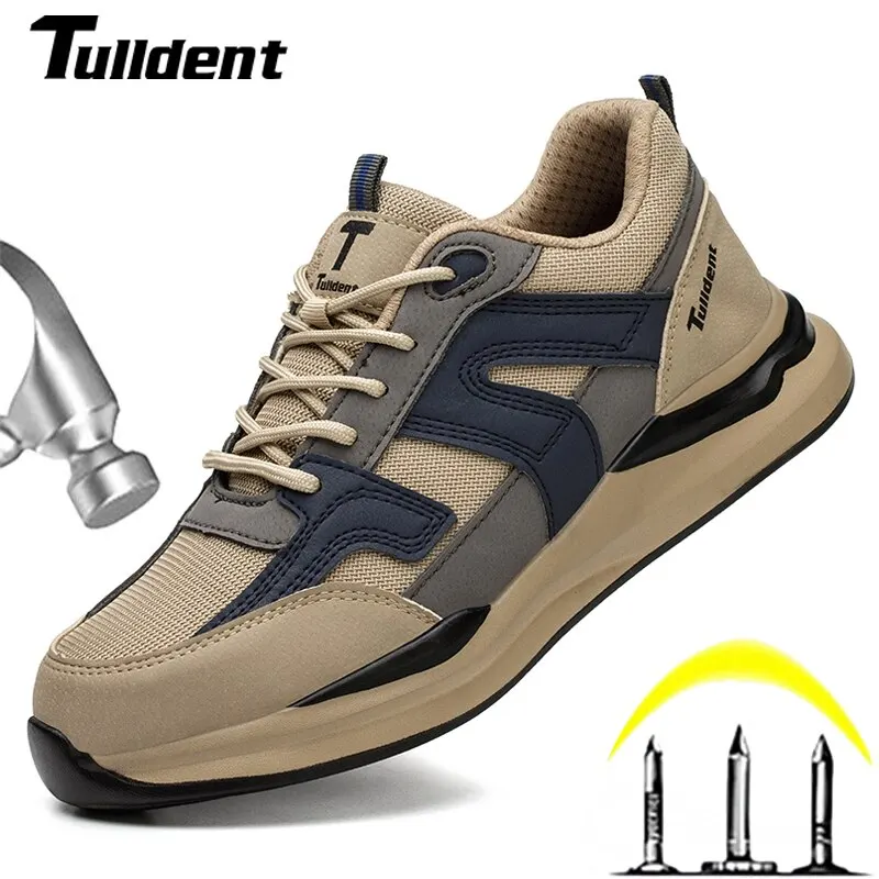Safety Shoes Men With Steel Toe Cap Anti-smash Men Work Shoes Sneakers ...