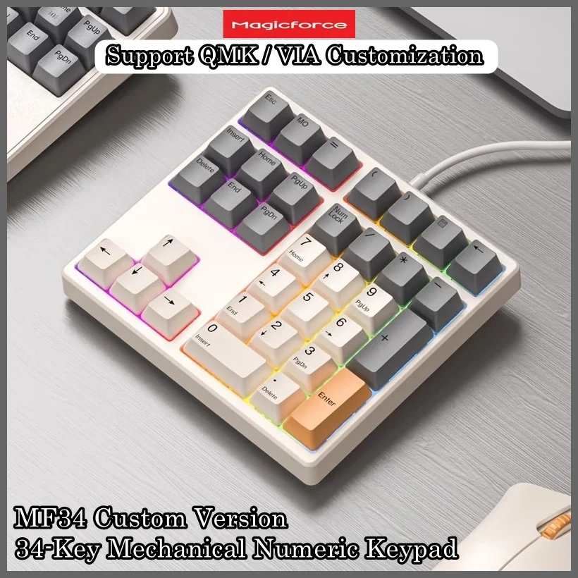 New-Hot-Swap-Magicforce-MF34-RGB-Type-C-Wired-34-Key-Mechanical-Digital ...
