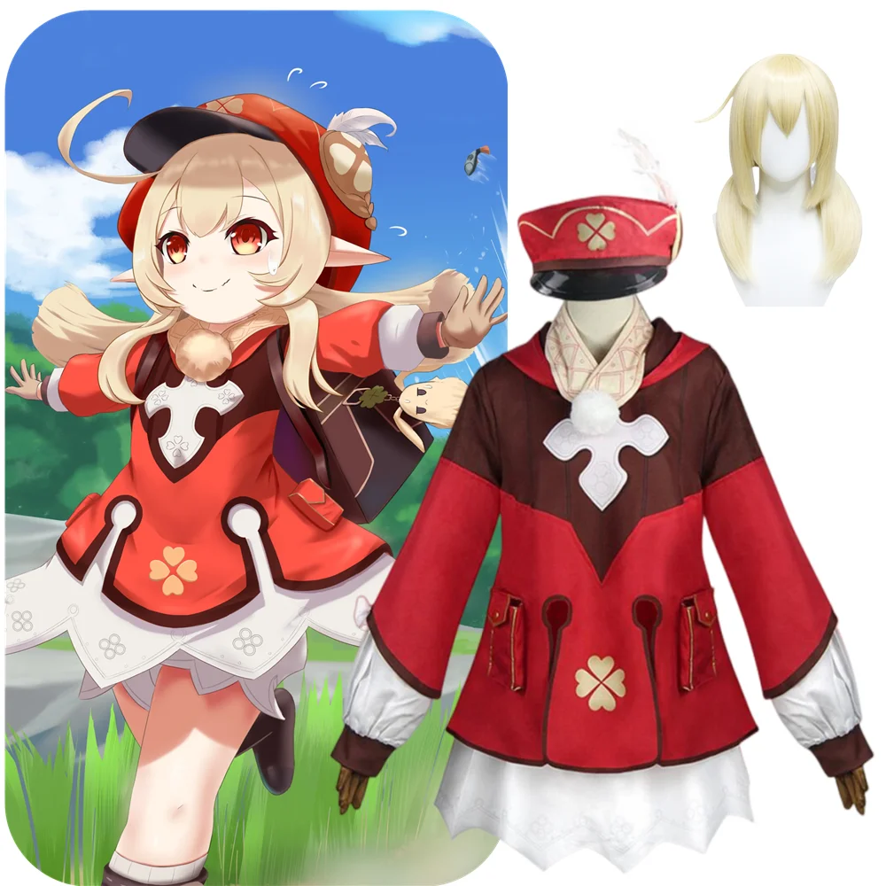 Anime Genshin Impact Klee Cosplay Lolita Vestido Mujer Halloween ropa ...