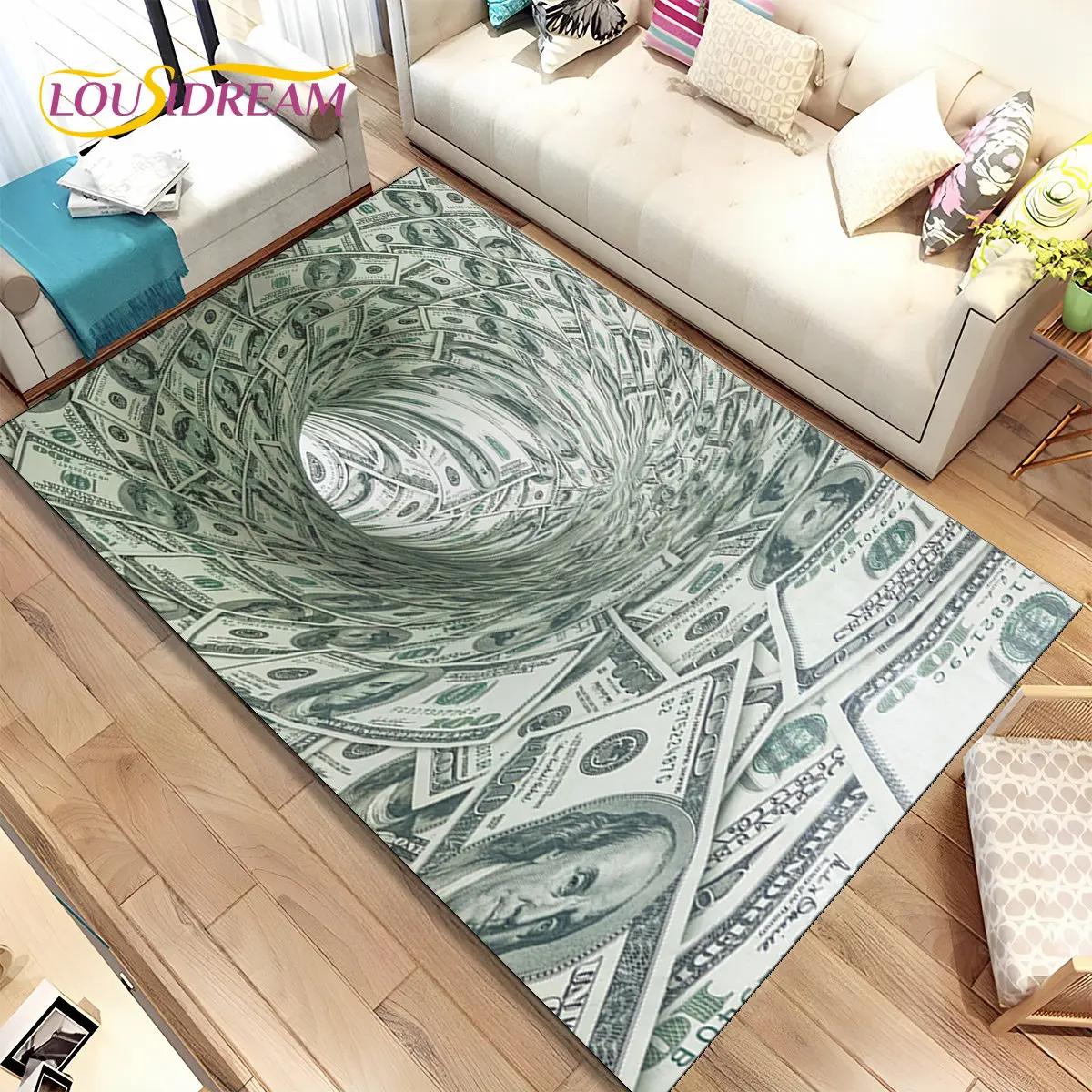 3D Illusion Dollar Euro Money Pattern Area Rug,Carpet Rug for Home ...