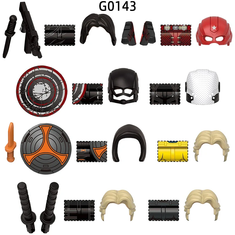 The G0143 Action Figures Knife Shield Stick Weapons Pants Hair Parts ...