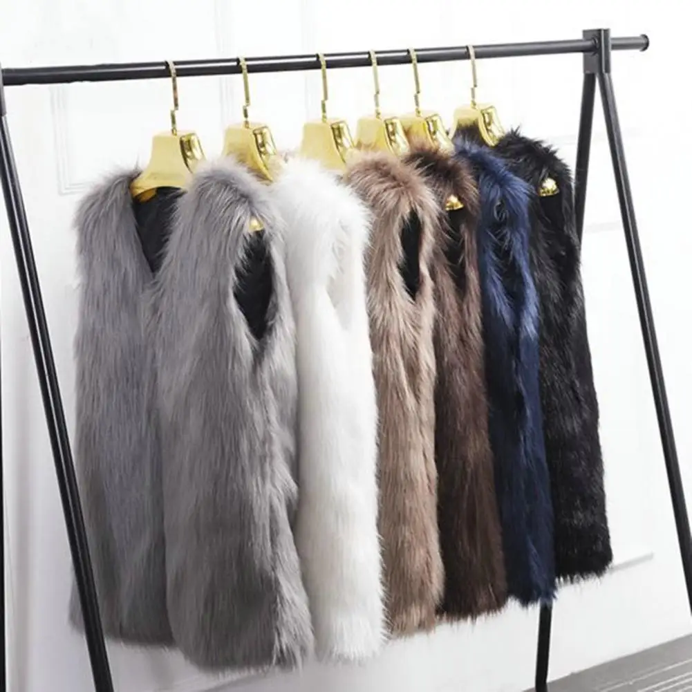Female-Faux-Fur-Vest-Stylish-Women-s-Winter-V-neck-Faux-Fur-Vest-Jacket ...