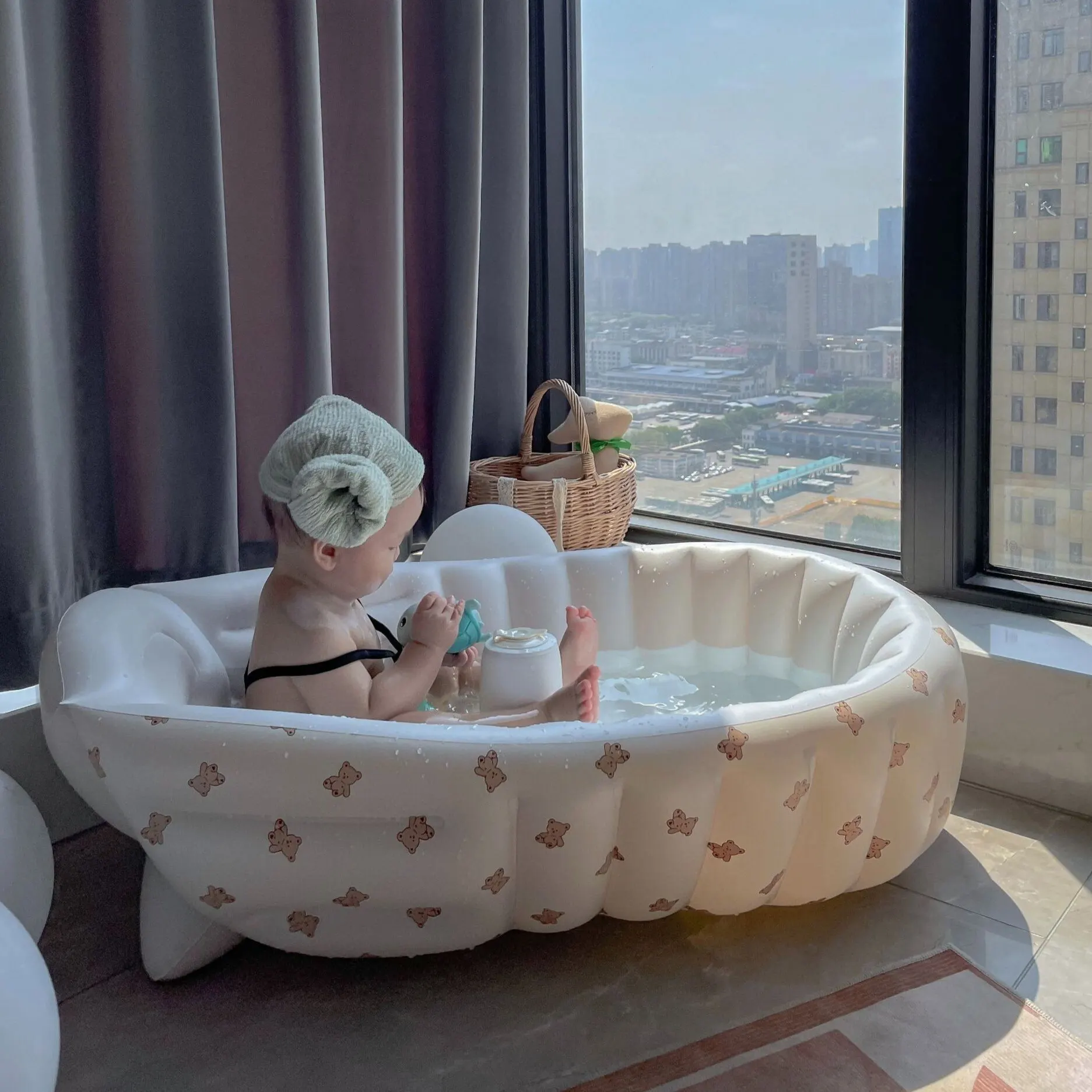 Baby-Inflatable-Bathtub-Portable-Baby-Bath-Tub-Non-slip-Travel-Bathtub ...