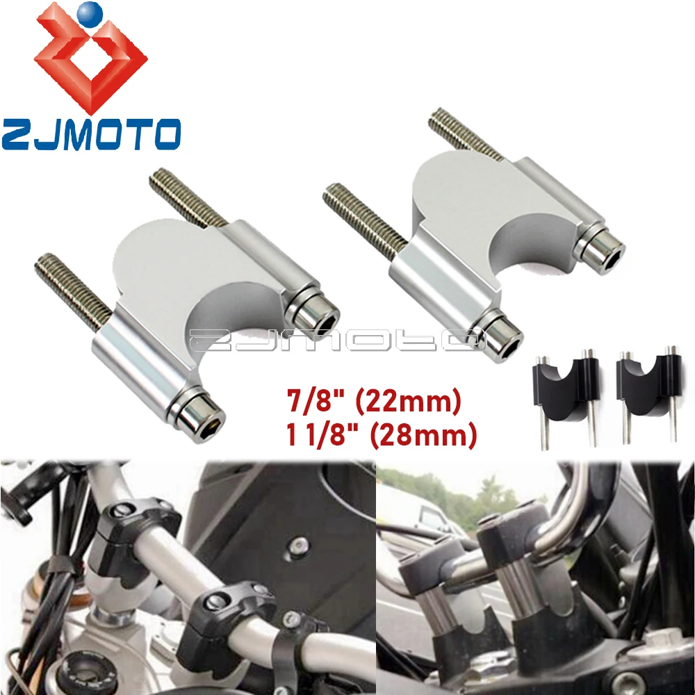 Motorcycle 7/8" 1-1/8" Tusk Handlebar Risers For Honda Yamaha Suzuki ...