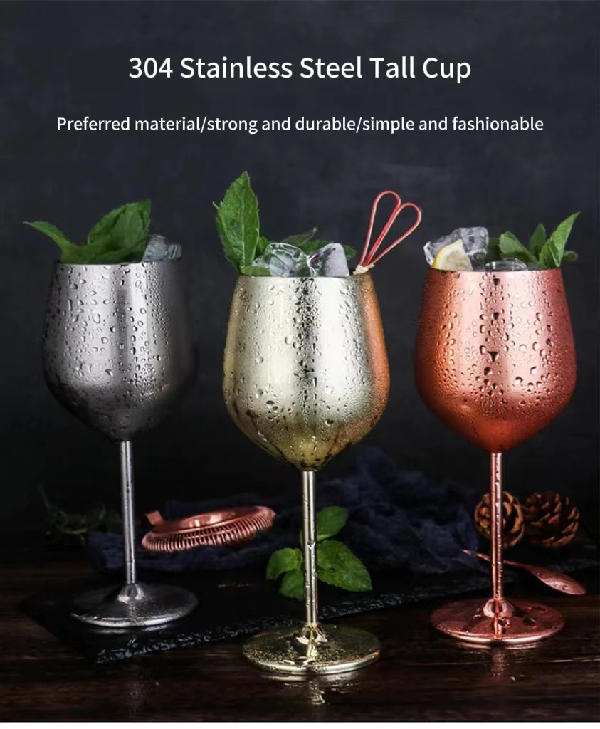 500ML-Stainless-Steel-Wine-Glass-Metal-Goblet-Cocktail-Glass-Wine-Glass ...