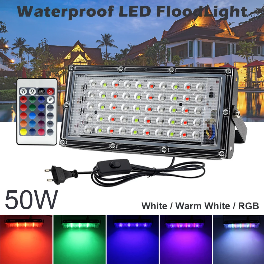 50W-LED-Floodlight-RGB-Landscape-Light-220V-IP65-Waterproof-Flood-Light ...