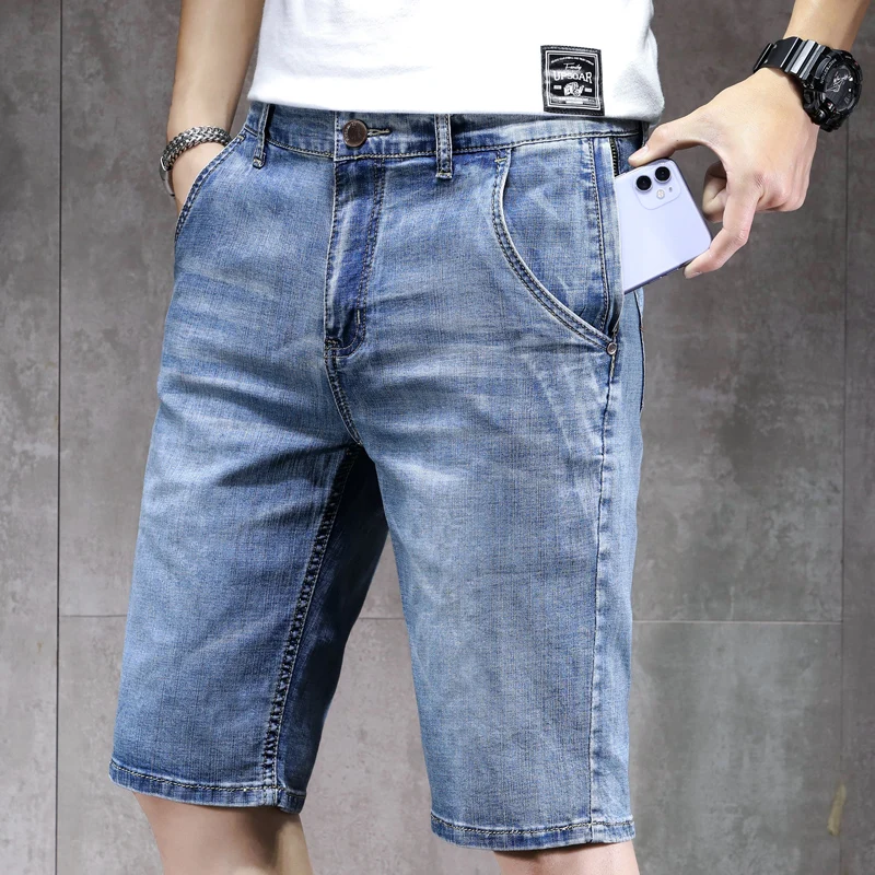 44-46-48-Plus-Size-Men-s-Fit-Straight-Denim-Shorts-Summer-Branded-Zip ...