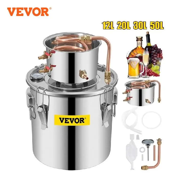 VEVOR 3 5 8 13 Gal Distiller Alambic Moonshine Alcohol Still Stainless ...