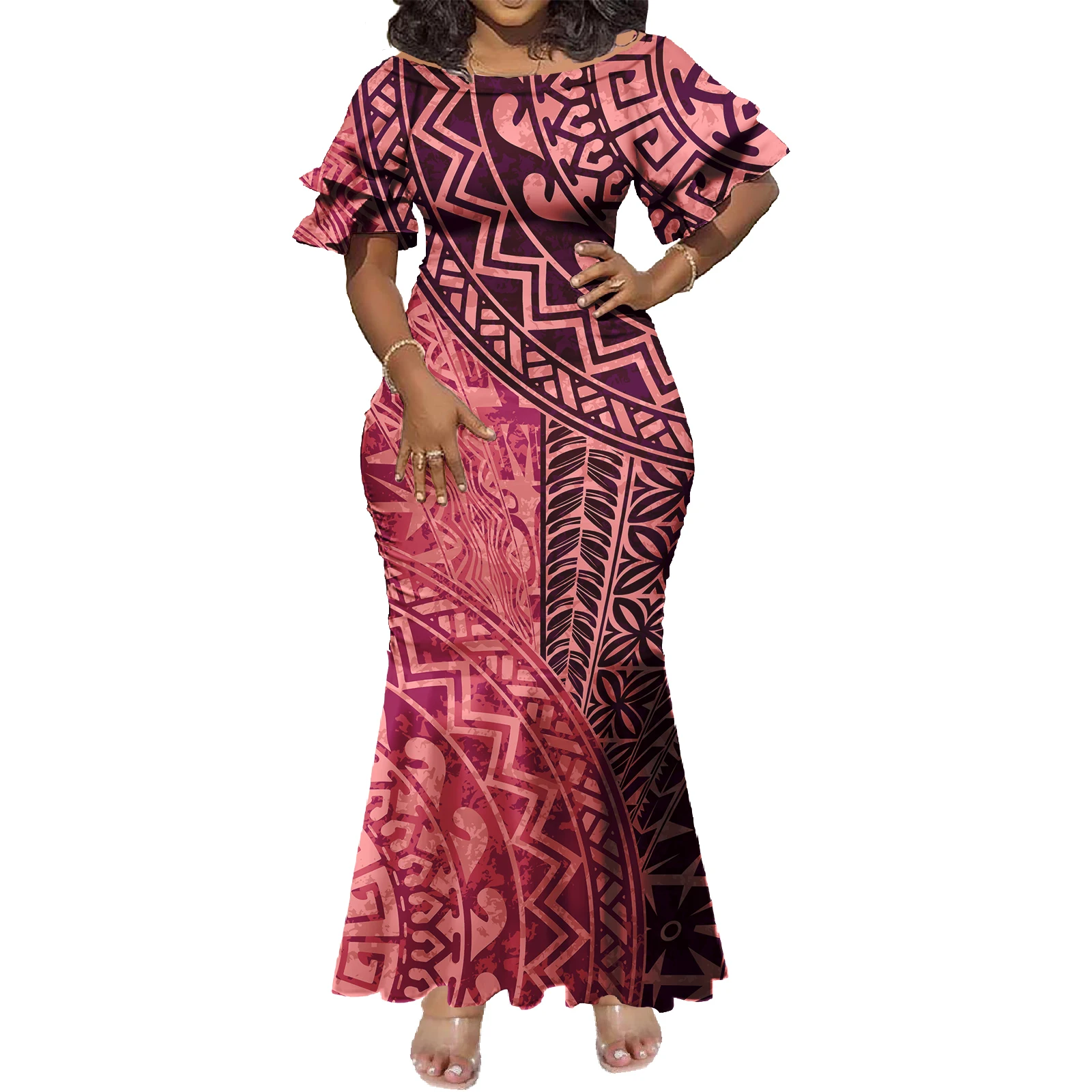 Plus-Size-Women-s-Dresses-Gown-Hawaiian-Fashion-Samoan-Dress-Island ...