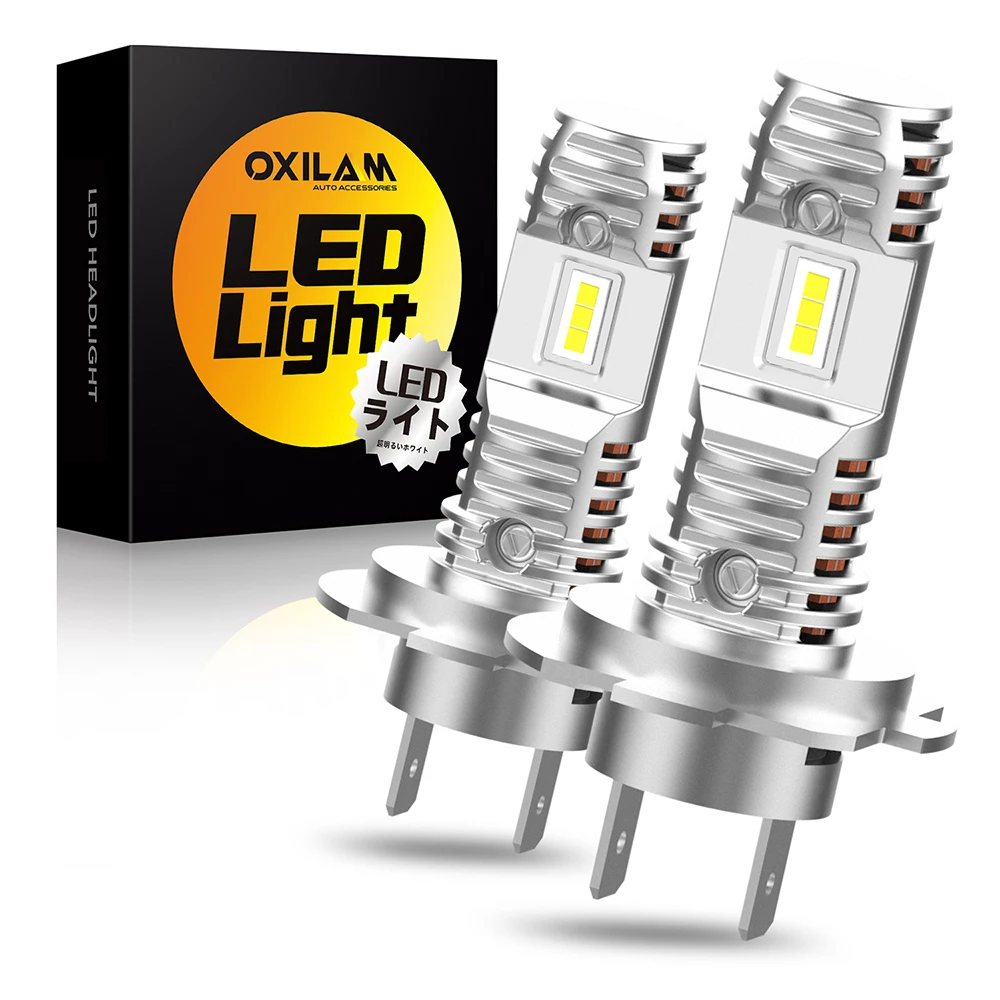 OXILAM-2x-Car-Headlight-Bulb-LED-H7-LED-Mini-Fanless-Diode-Lamps-For ...