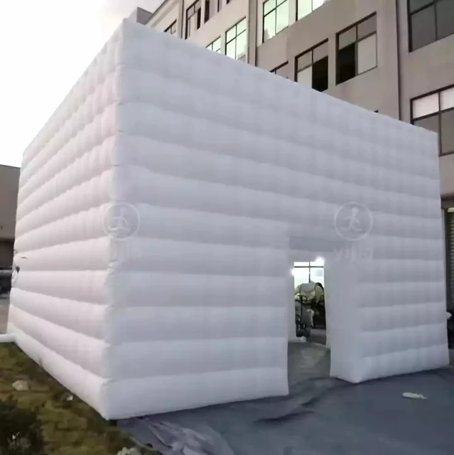 Magic Illuminated Wedding White Inflatable Cube Tent With Led Lighting ...
