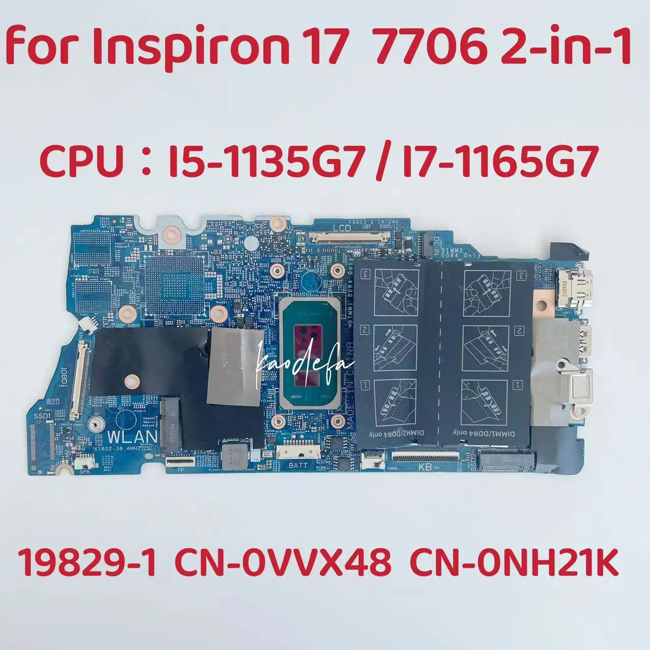 19829-1-Mainboard-For-DELL-Inspiron-17-7706-2-in-1-Laptop-Motherboard ...