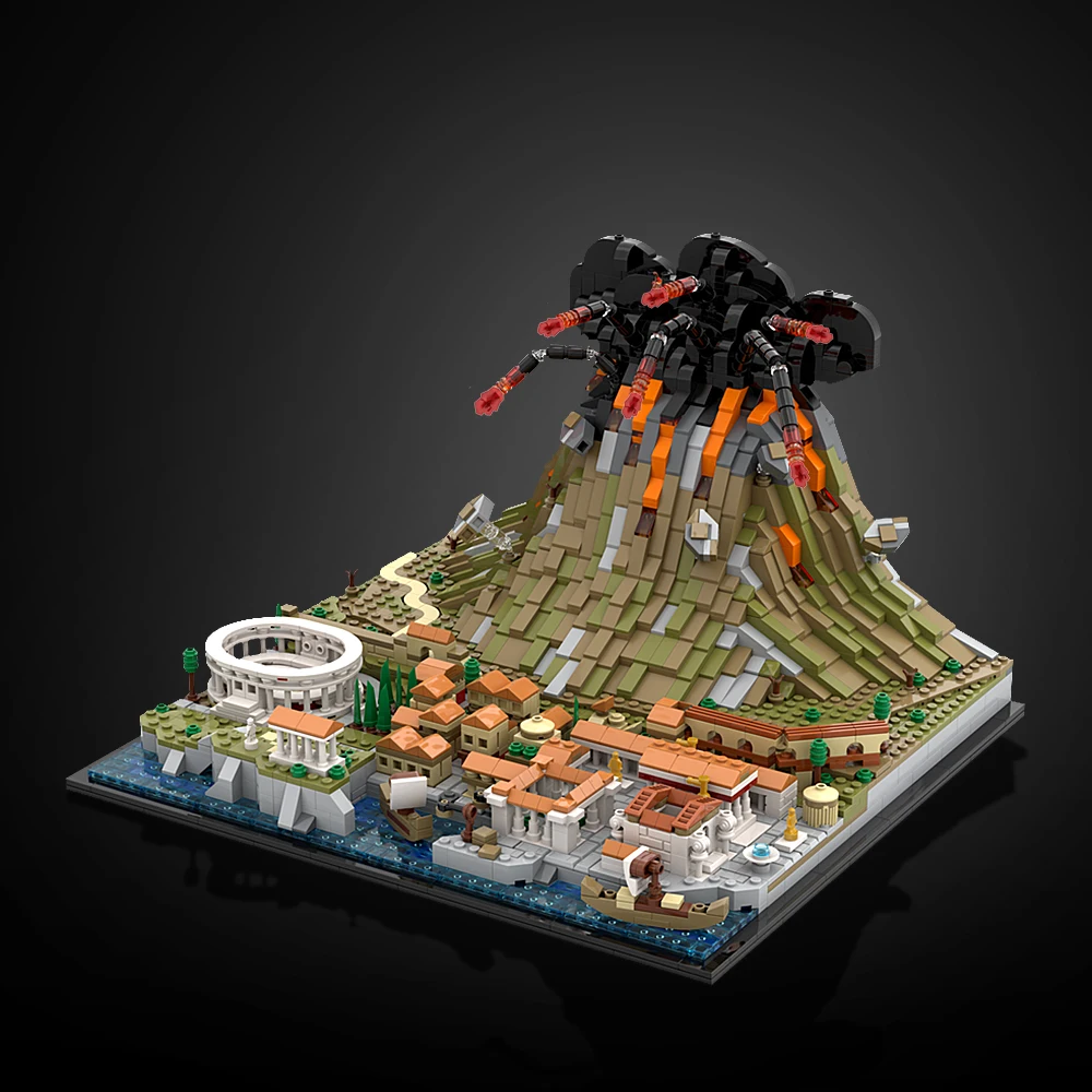 2539PCS-MOC-159887-Vesuvius-Pompeii-Model-Building-Blocks-Castle-Palace ...