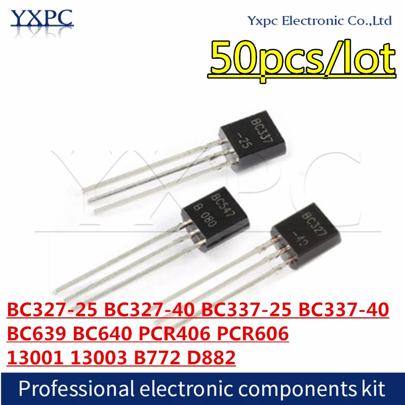 50pcs-BC327-25-BC327B-BC327-40-BC337-25-BC337B-BC337-40-BC639-BC640 ...