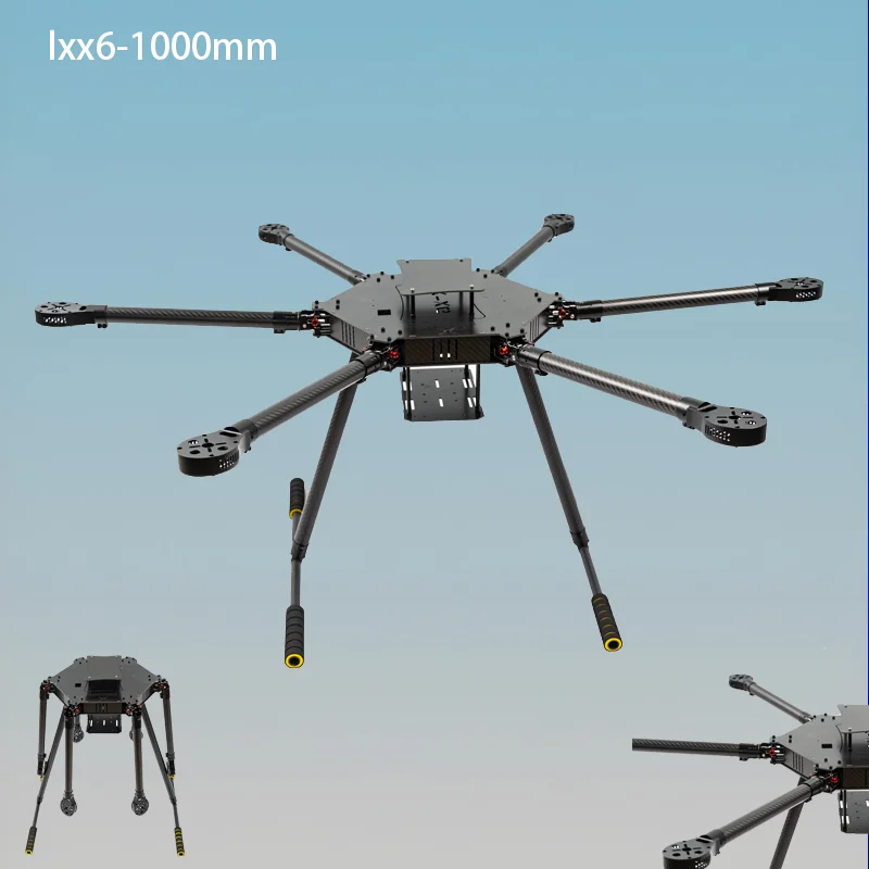 LX1000 Carbon Fiber 1100mm Hexa-Rotor Frame 6 axis drone frame large ...