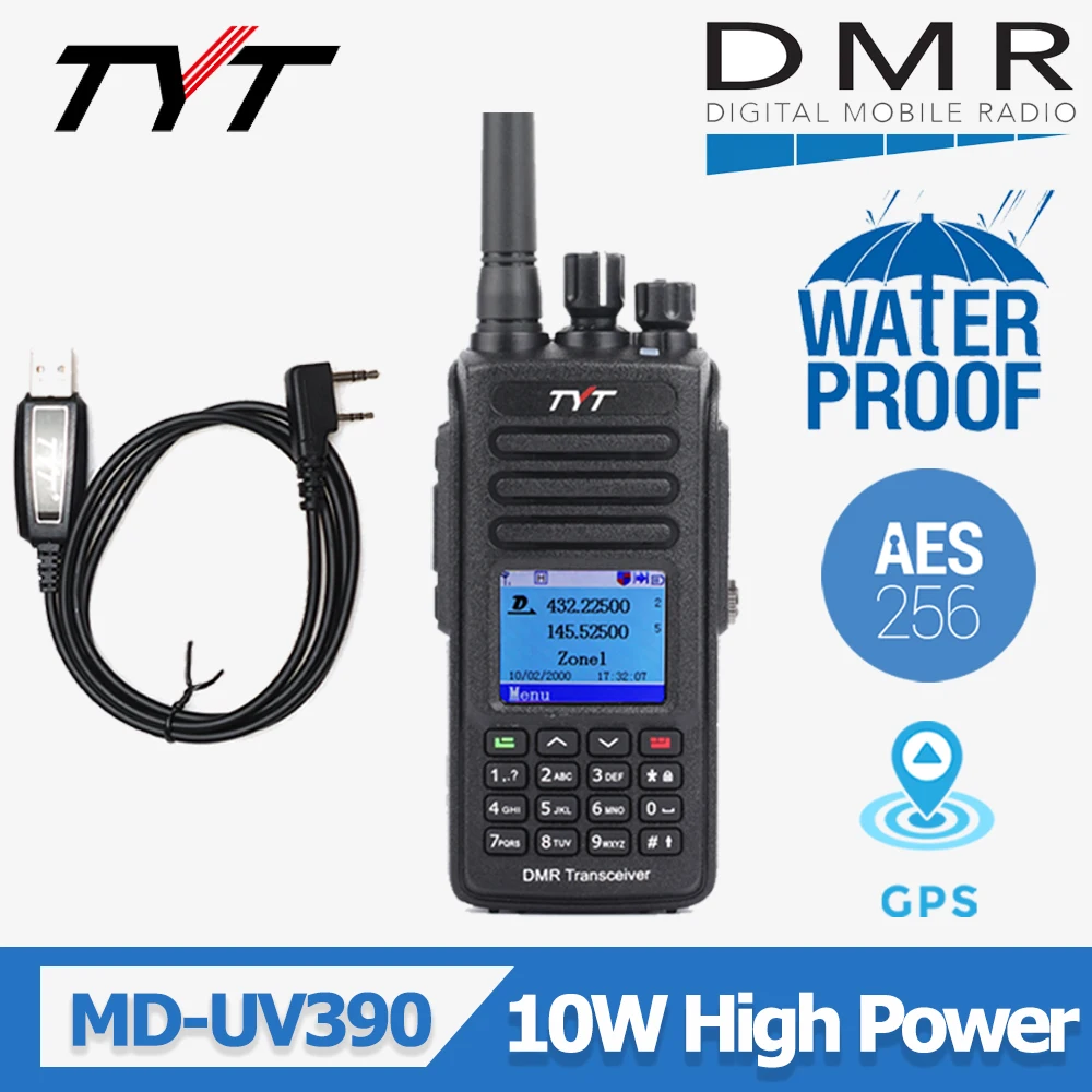 TYT-New-MD-UV390-10W-IP67Waterproof-UHF-VHF-Dual-Band-3000CH-DMR ...