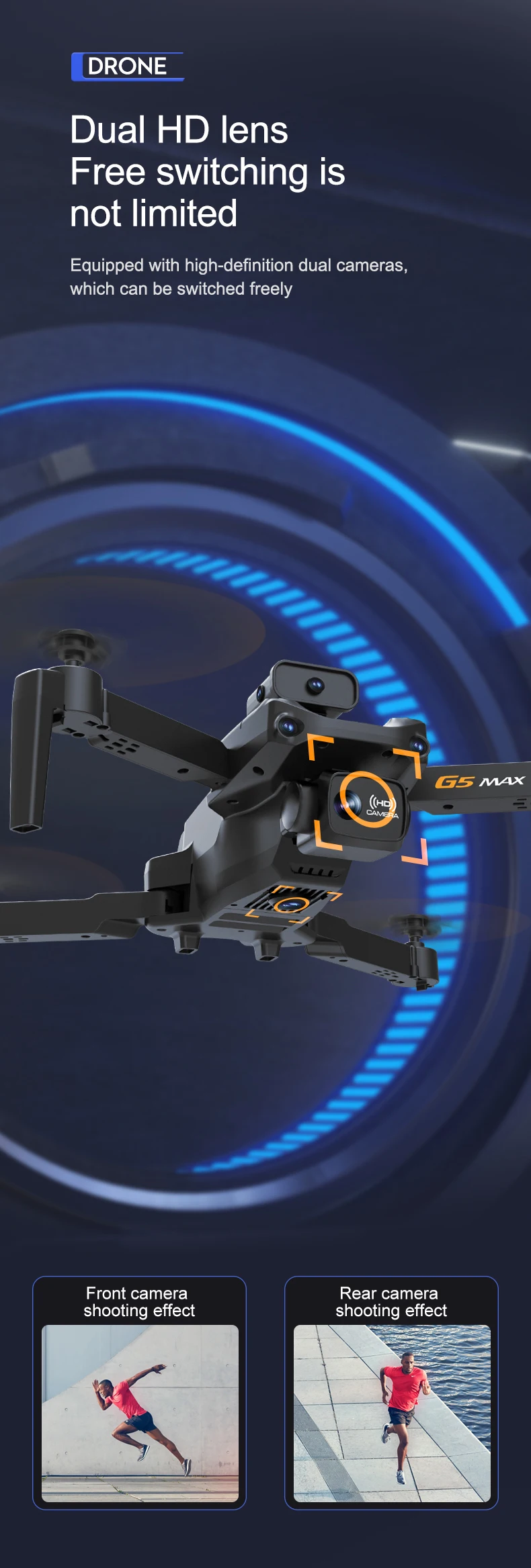 G5P Unique 4K 3B-2023 New G5 Pro Mini Drone 4K HD Dual Camera Aerial ...