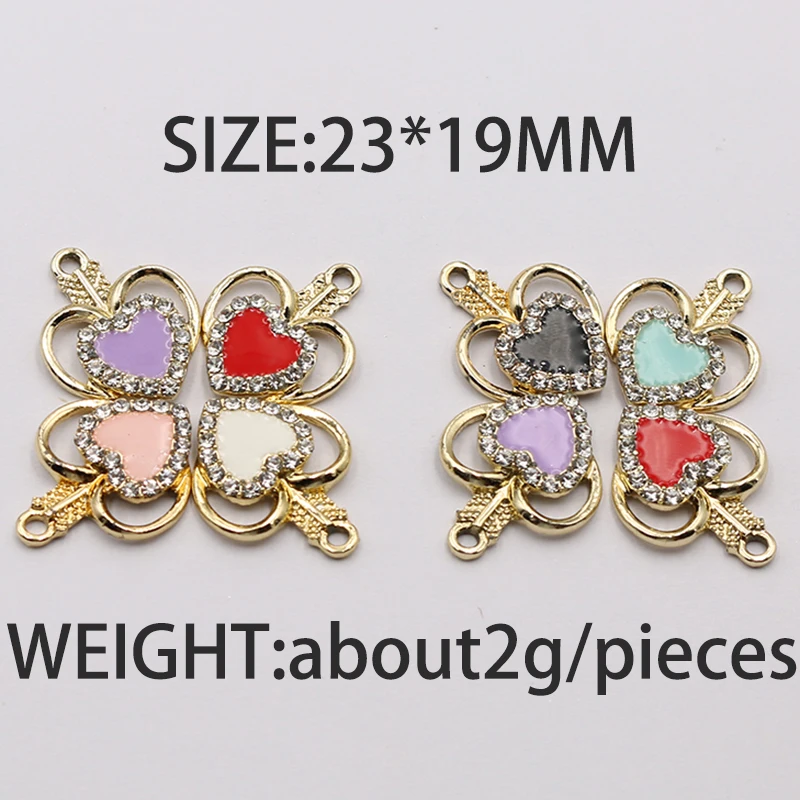 New-5PCS23-19MM-Gold-Love-Ring-Rhinestone-Is-Used-For-Pendant-Necklaces ...