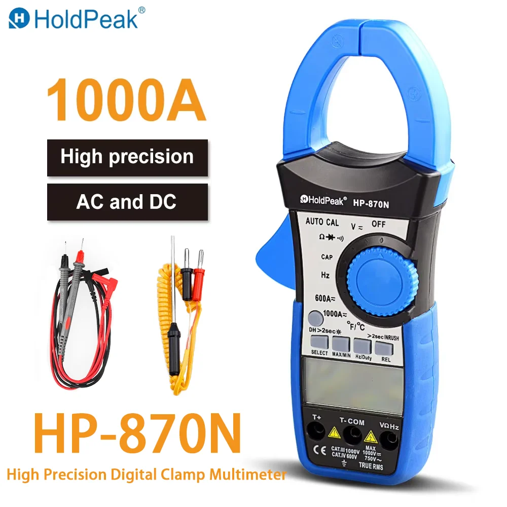 Pinza amperimétrica digital HoldPeak HP-870N: multímetro de alta ...