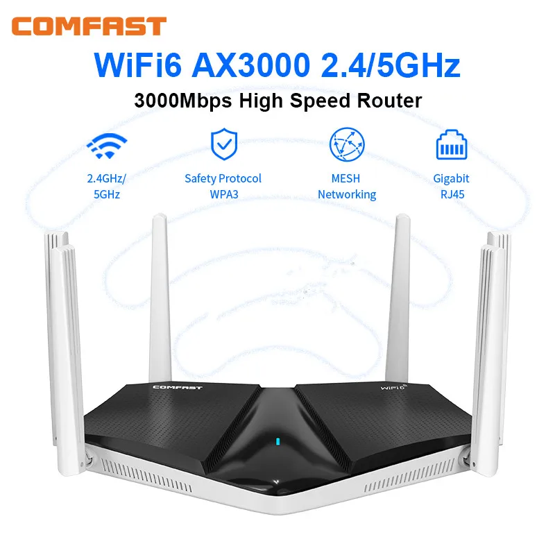 WIFI6-Router-AX3000-Gigabit-IPV6-WPA3-router-2-4GHz-5G-Repeater ...