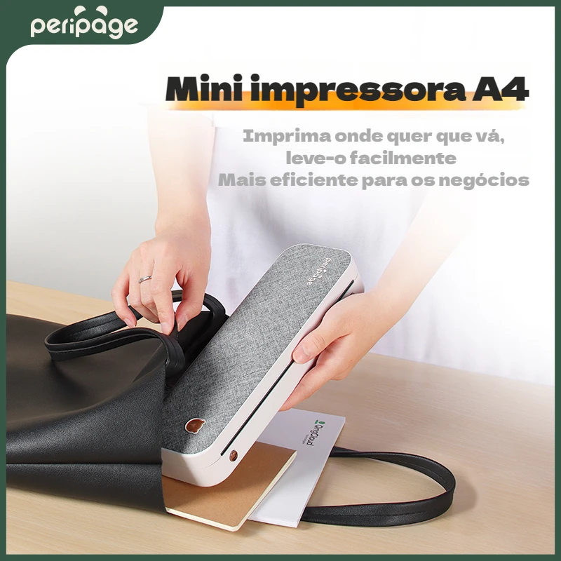 Peripage a40 impressora a4 papel portátil usb bluetooth sem fio ...