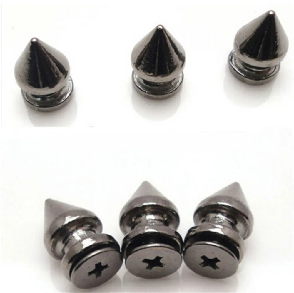 8X12MM-Black-Metal-Screw-Back-Spots-Tree-Spikes-Studs-DIY-nails-rivets ...