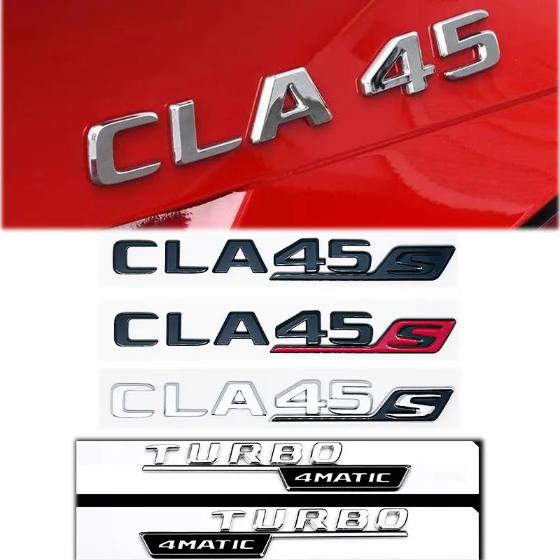 メルセデスCLA 45 S AMG C117 C118 CLA45Sターボ用3D ABSクロームカートランクバッジエンブレムロゴステッカー ...