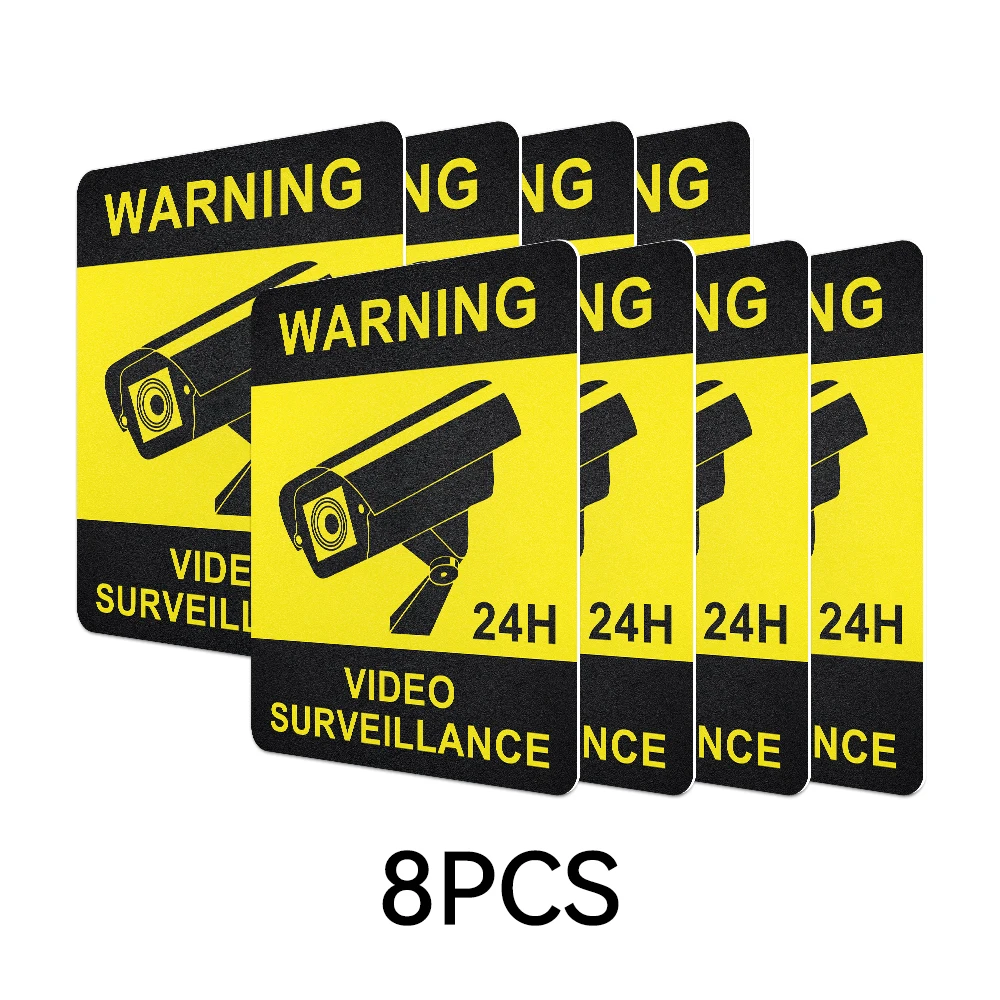 Jeatone-8-4Pcs-Waterproof-CCTV-Alarm-Poster-Sticker-Wallpaper-For-House ...