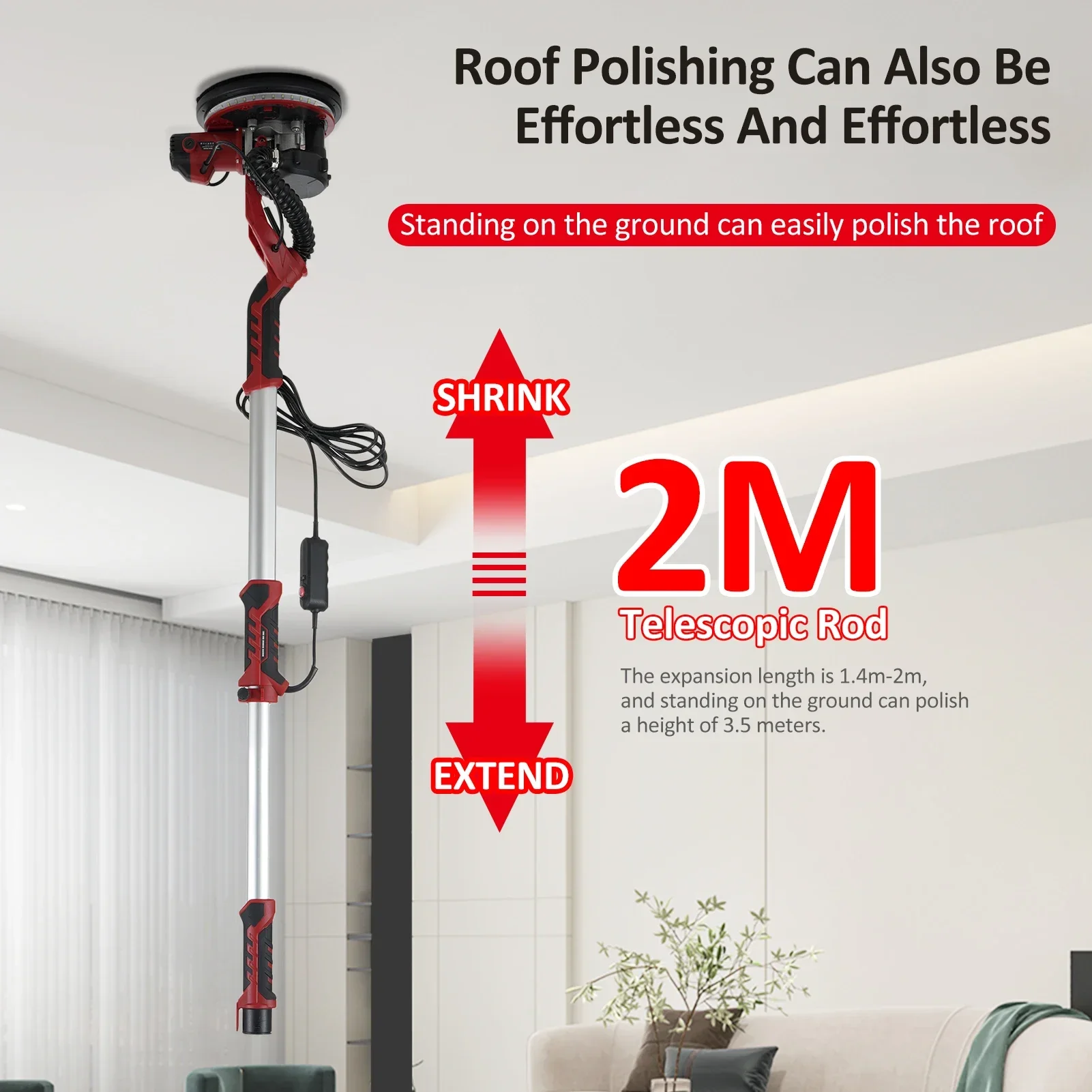 High Efficiency Dustless Putty Wall Sanding Automatic Dust Absorption ...