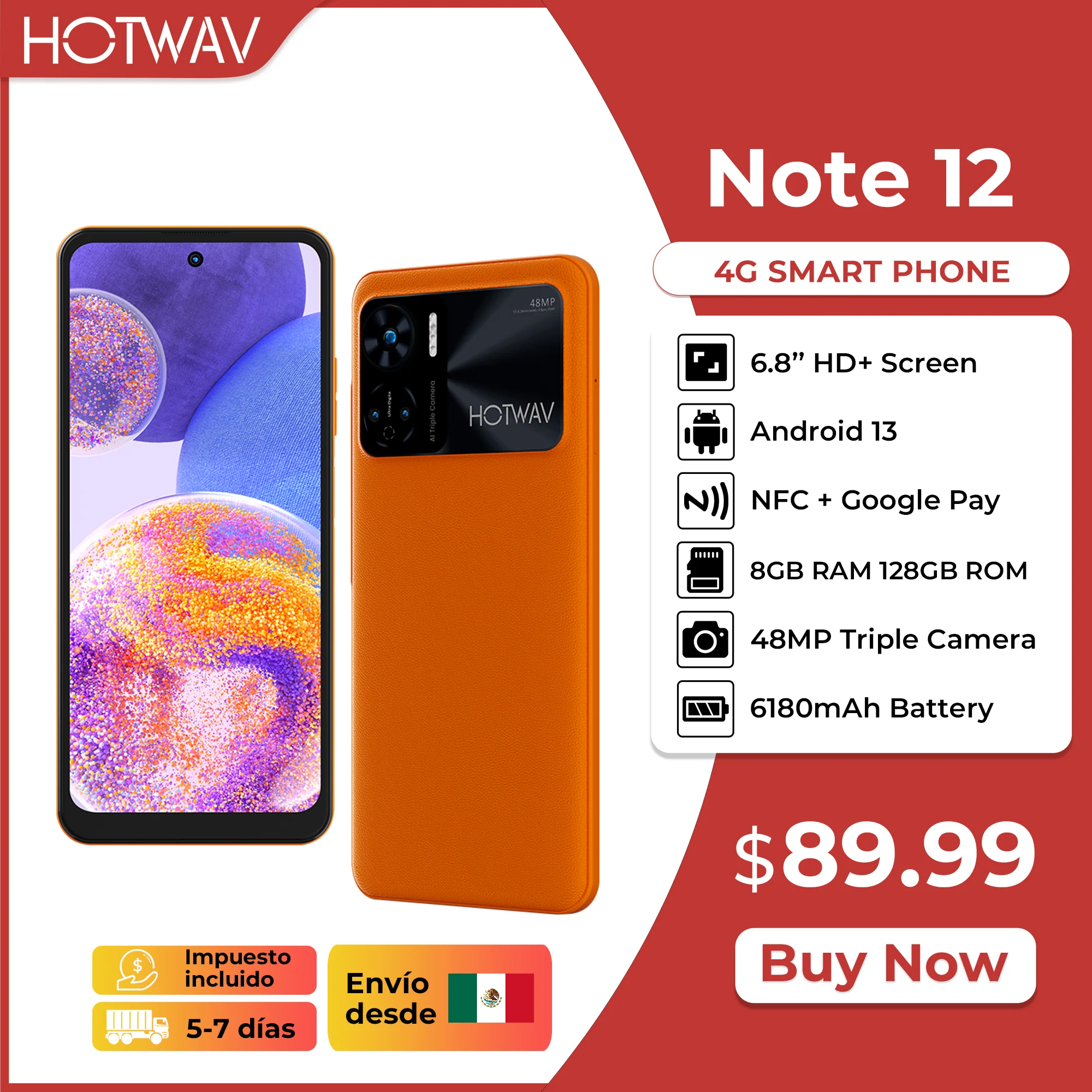 HOTWAV-Note-12-6-8-HD-Large-Display-Android-13-8GB-128GB-Octa-Core-48MP ...