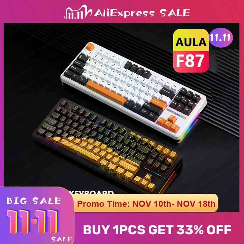 AULA-F87-Pro-Wireless-Mechanical-Keyboard-87-Keys-Bluetooth-2-4G-Wired ...