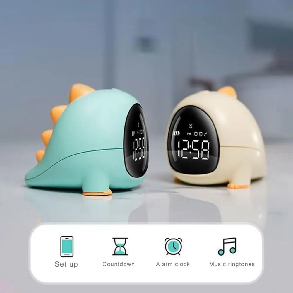 Creative-Cartoon-Dinosaur-Alarm-Clock-Multifunctional-Rechargeable ...