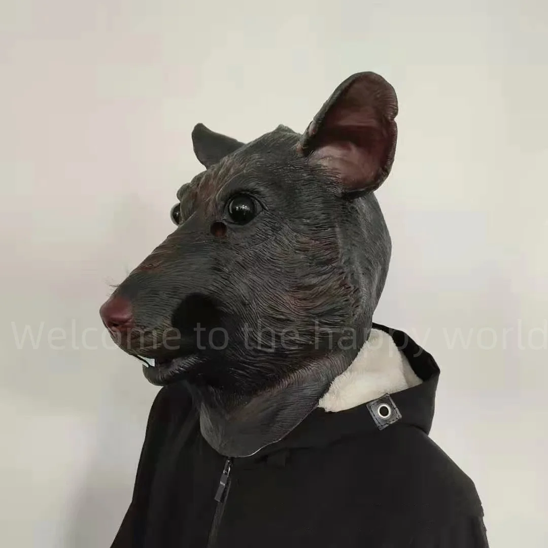 Funny-Cartoon-Rat-Animal-Mouse-Mask-With-Beard-Horror-Rat-Latex-Full ...