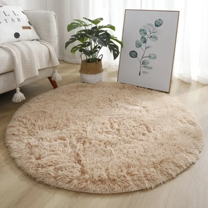 Plush-Round-Rug-Mat-Fluffy-White-Carpets-for-Living-Room-Soft-Home ...