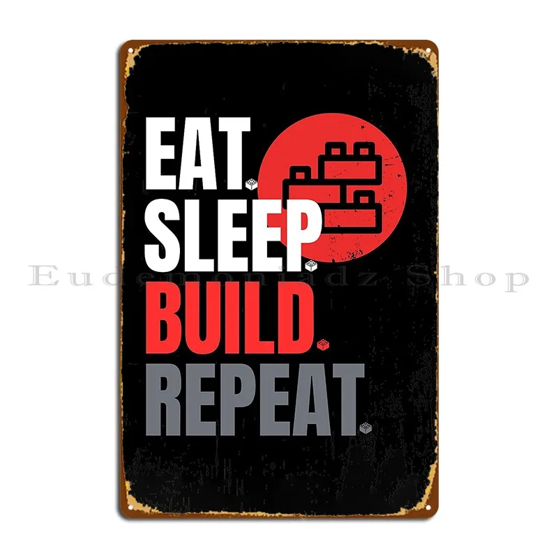 Eat-Slaap-Build-Legos-Herhaling-Metalen-Plaquette-Poster-Schilderij ...