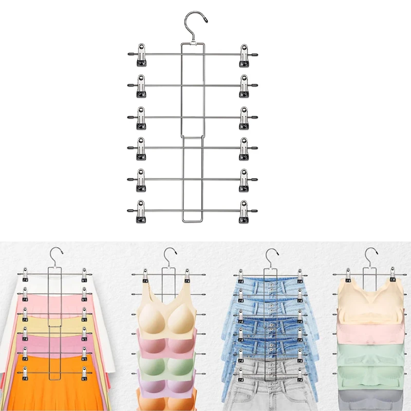 1PC Clothing Storage Rack Holder Multilayer Skirt Trouser Hanger For ...
