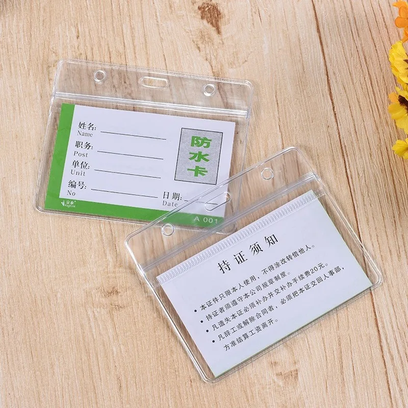 10pcs-set-Horizontal-Card-Holder-Transparent-Vinyl-Plastic-Name-Badges ...