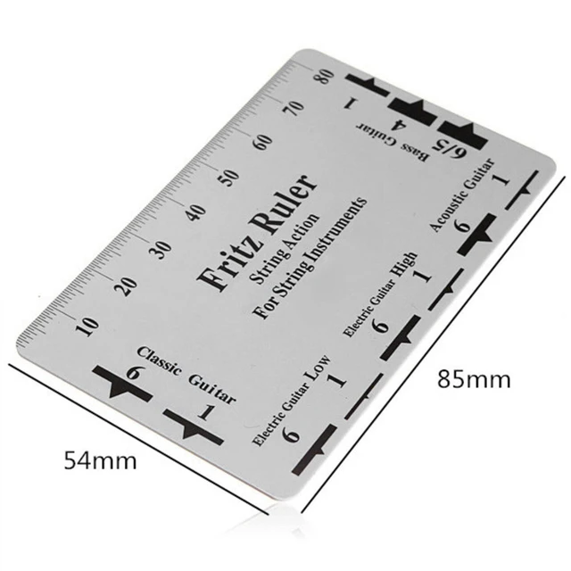 Fritz Ruler Guitar String Action Gauge Ruler String Pitch Rulers Card ...