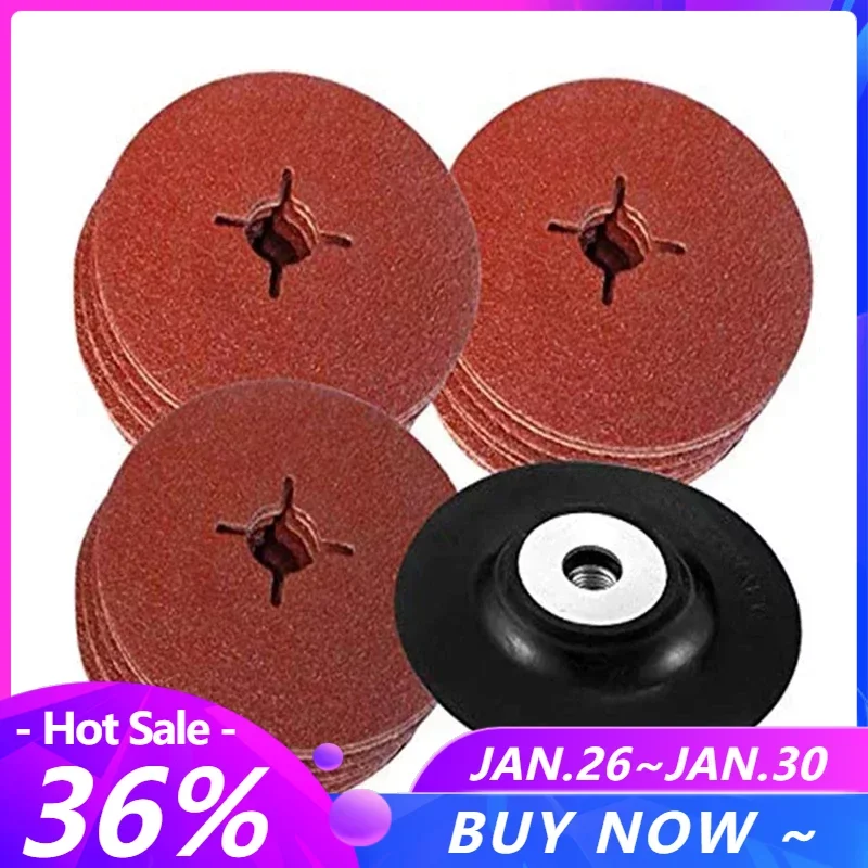 30-50PCS-115mm-Angle-Grinder-Cross-Hole-Steel-Paper-Sandpaper-Grinding ...