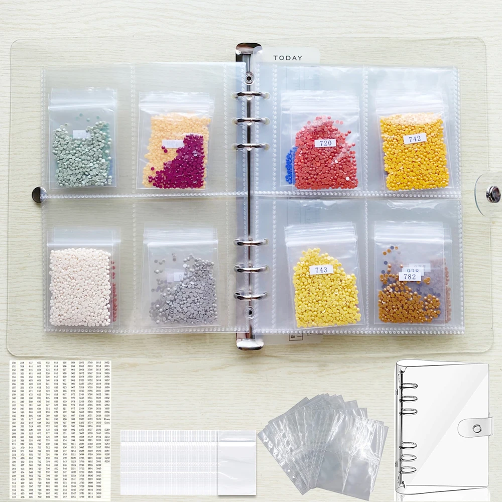 Diamond Painting Beads Storage Book Pvc Album Binders Clear Pp Loose ...