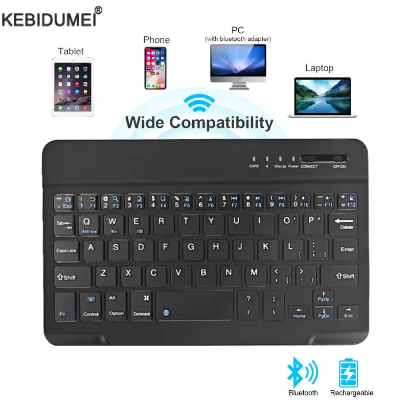 7/10inch Bluetooth Keyboard Wireless Keyboard Bluetooth Mini English ...