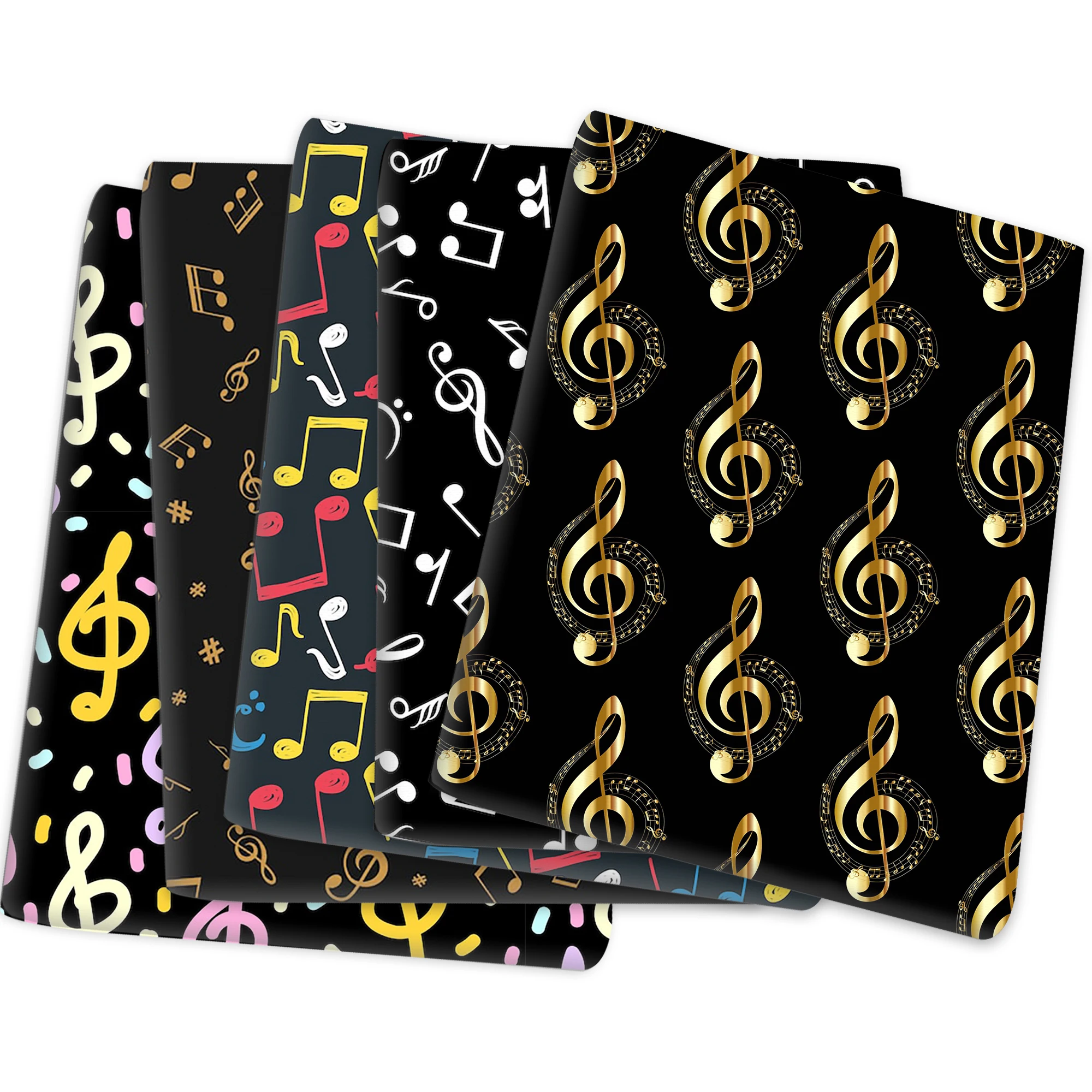 Music-Notes-Instrument-Print-Polyester-Cotton-Fabric-PatchworkTissue ...
